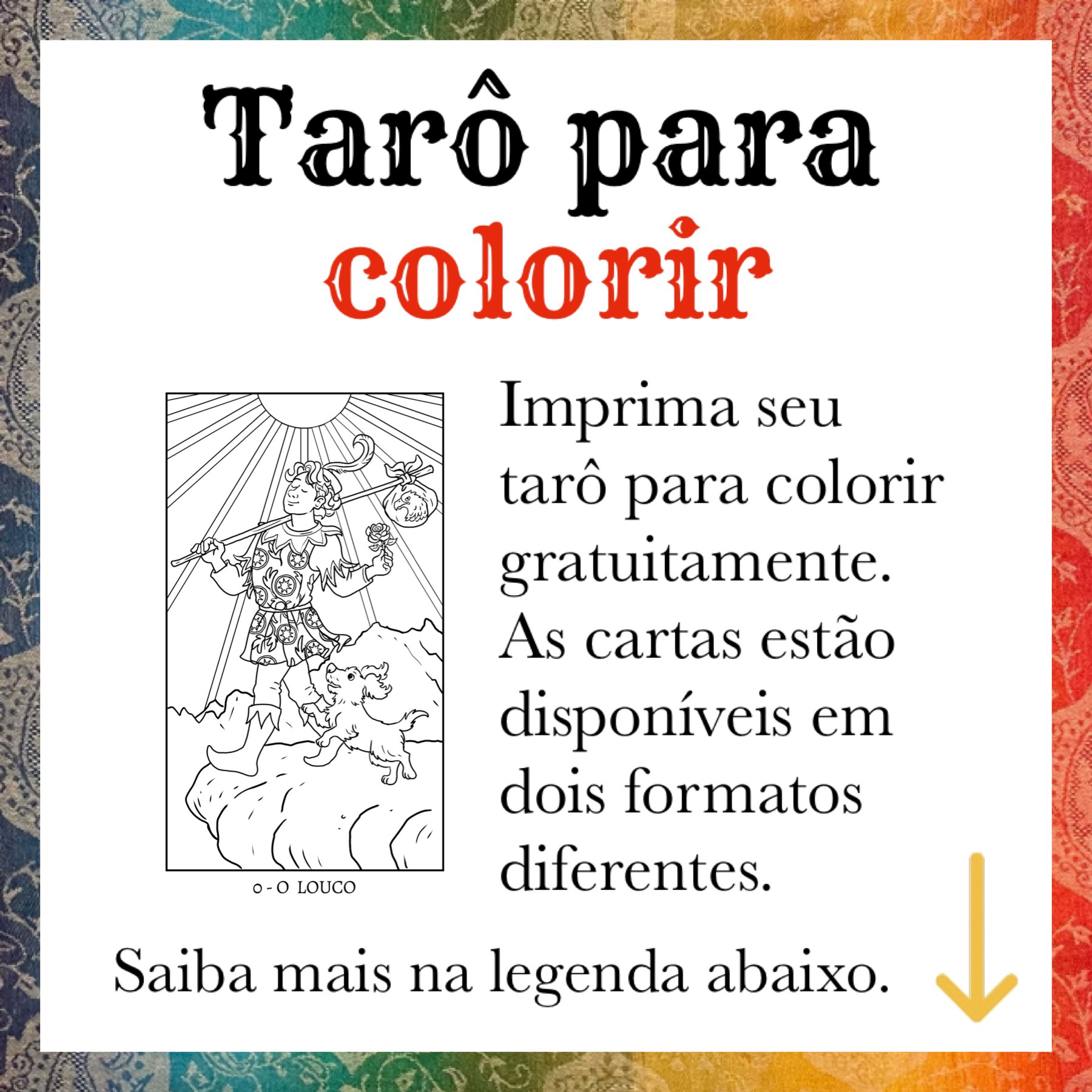 Tarot para colorir | Tarot Diário